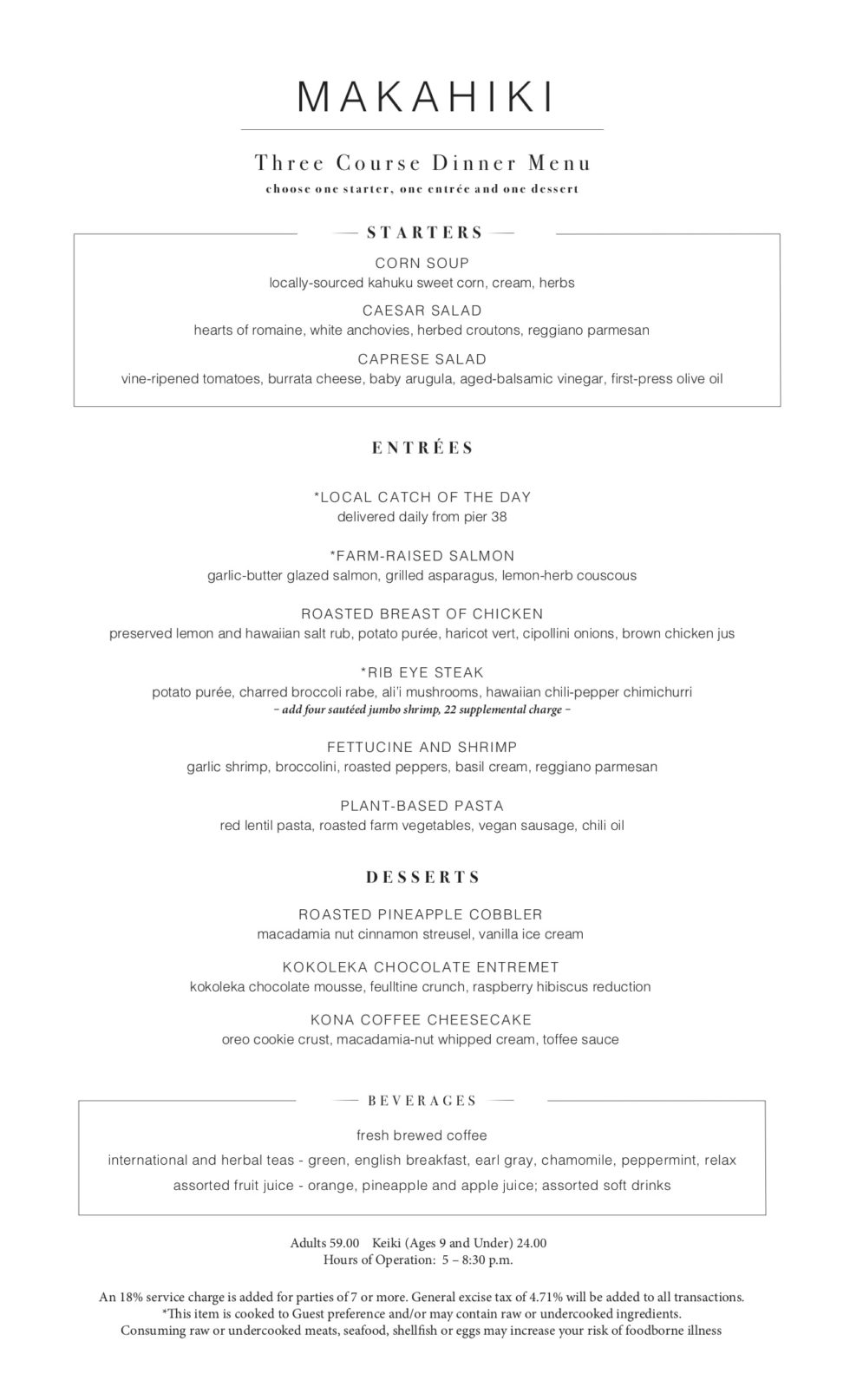 Makahiki – Dinner | Aloha Aulani
